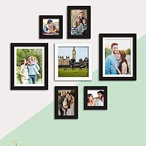 Set Of 7 Individual Wall Photo Frame, For Home Decor With Free Hanging ...