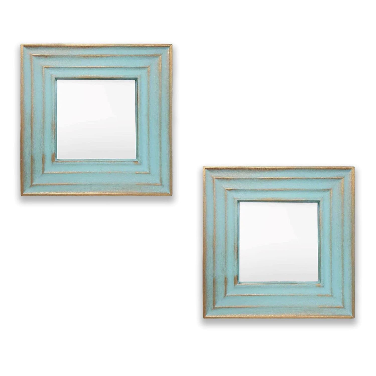 Blue Large Mirror Decorative in Square Shape (10 x 10 Inchs) — ART STREET