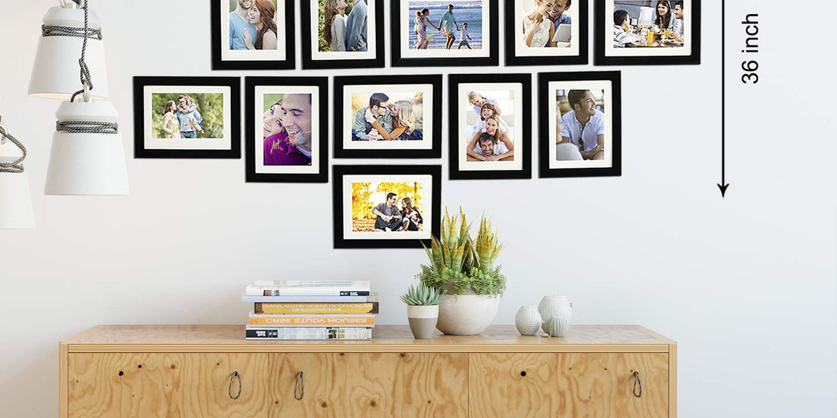 Set of 12 Individual Black & White Wall Photo Frames Wall Hanging (12 ...