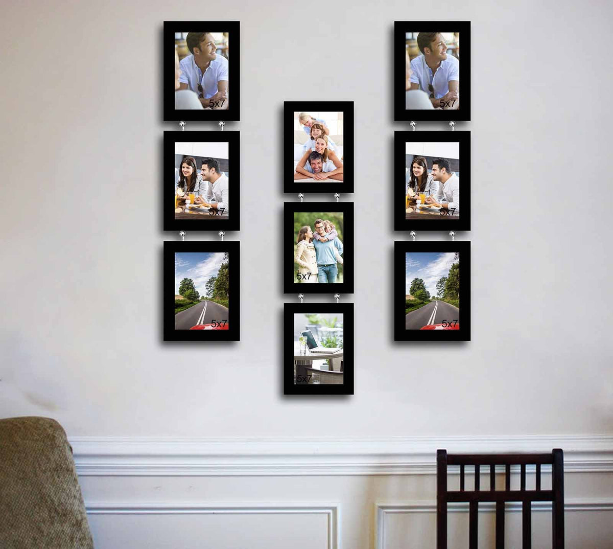 Endearing Drop Chain Synthetic Photo Frame Set of 9 — ART STREET