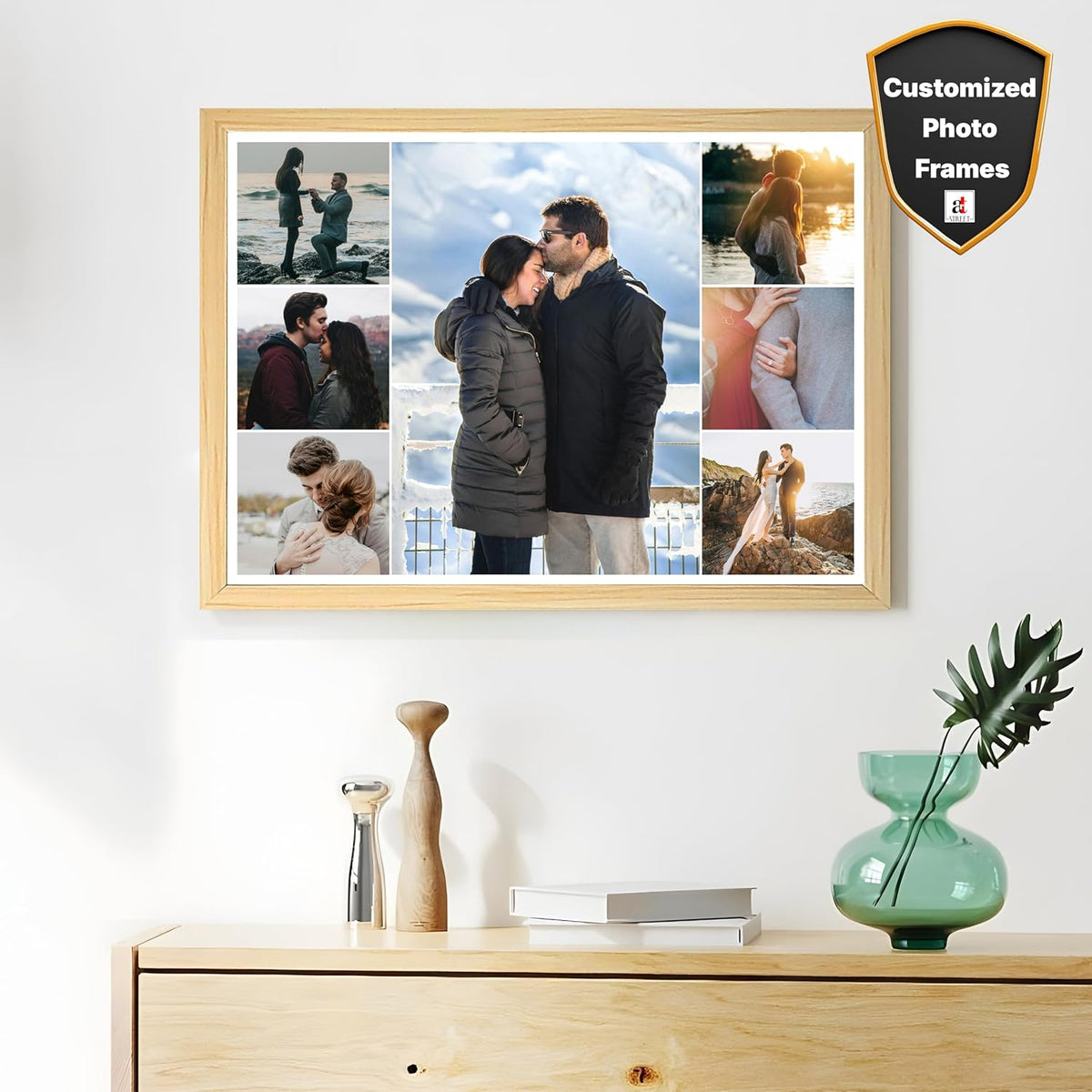 SNAP ART Personalised & Customized Collage Photo Frame with 7 Photo Up ...