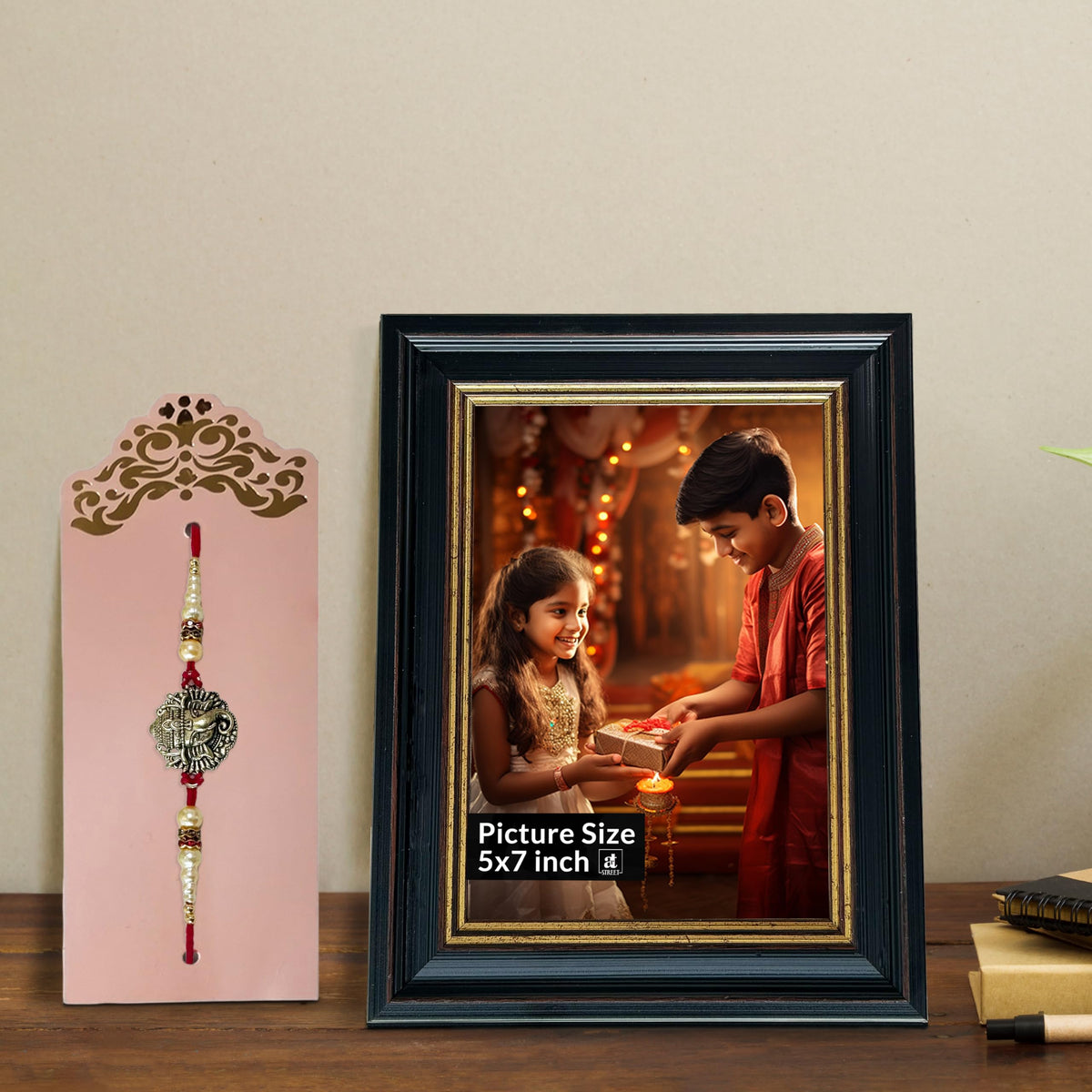 Art Street Premium 3D Table Top Photo Frame & Rakhi Gift Combo, Decora ...