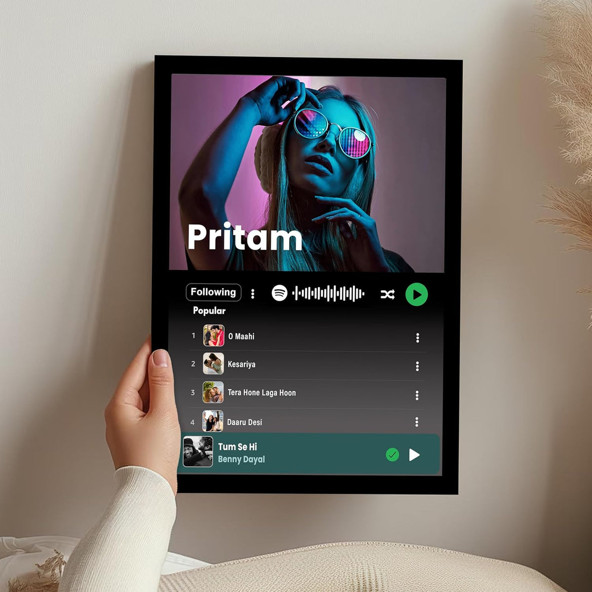 SNAP ART Customized Photo and Spotify Songs Playlist Frame, Personaliz ...