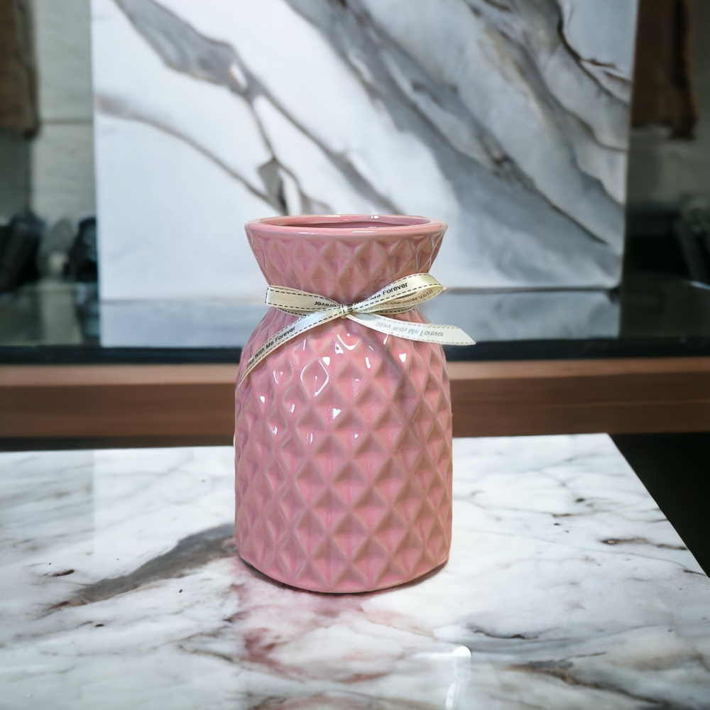 Decorative Ceramic Flower Vase, Grid Design, Modern Vases for Desk Dec ...