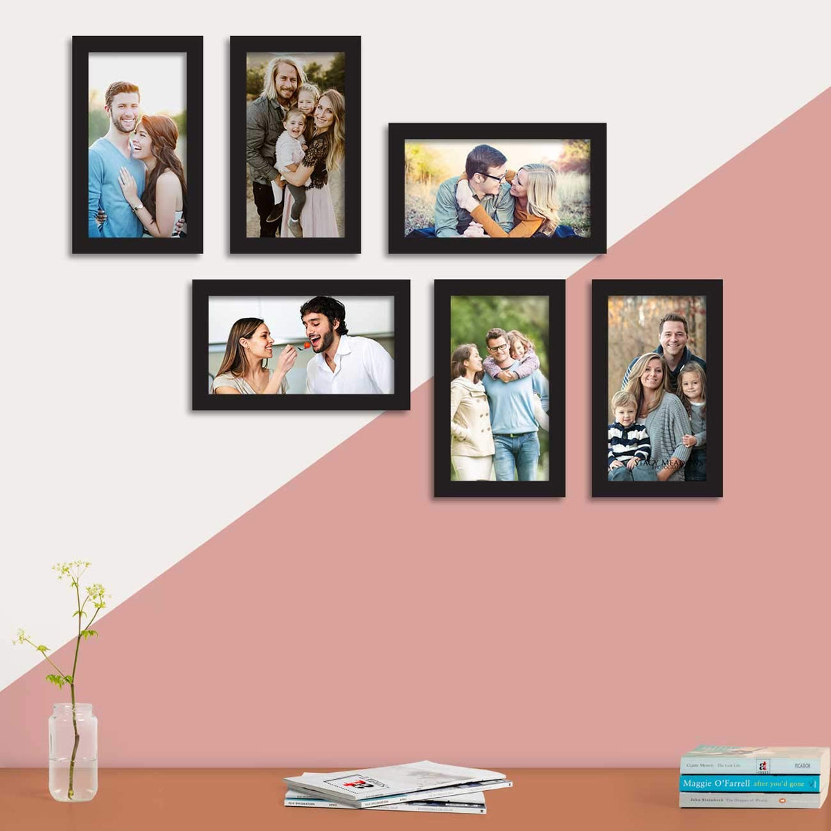 Set Of 6 Black Wall Photo Frame, For Home Decor ( Size 6x10 inches ...