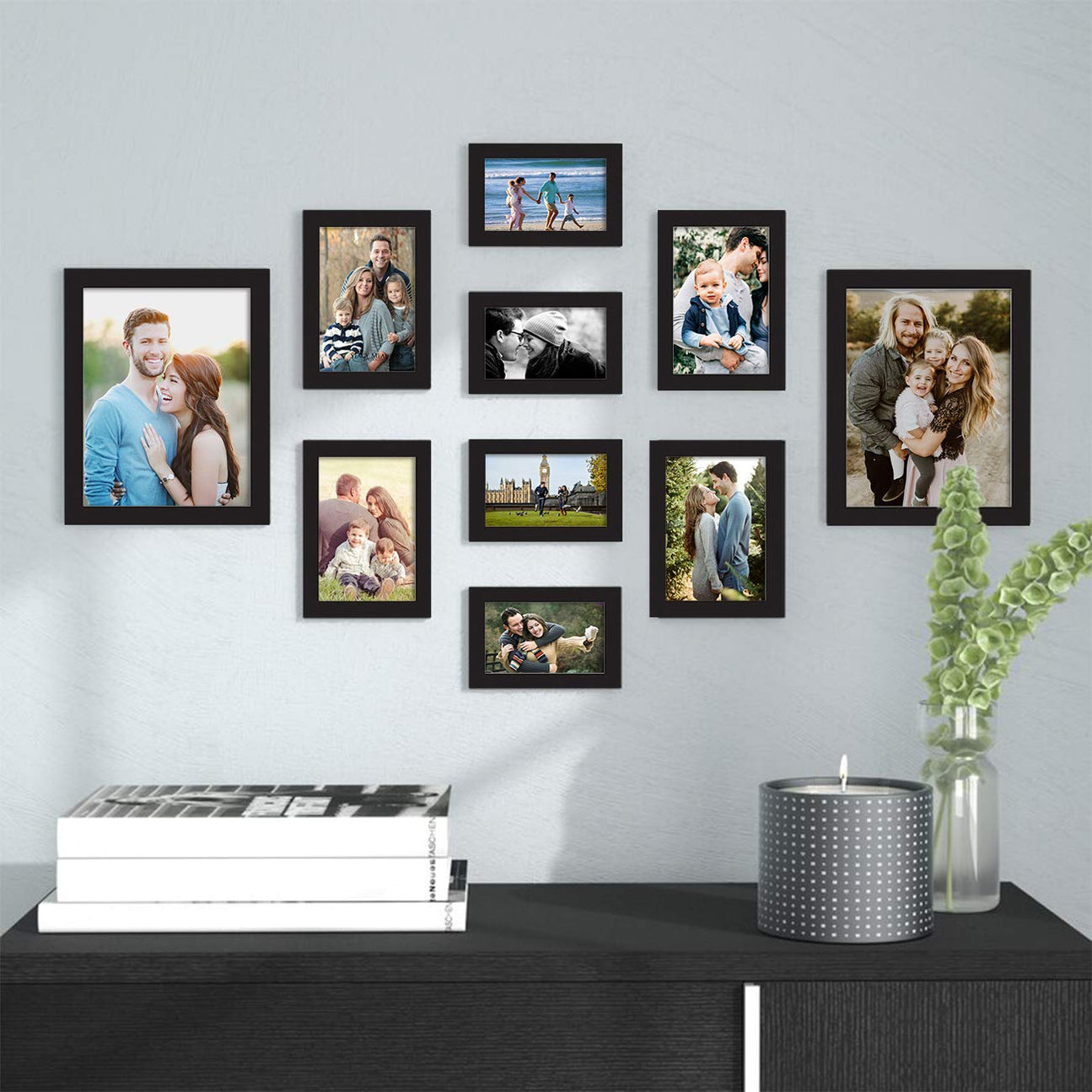 Set Of 10 Individual Wall Photo Frame, For Home Decor Size 5x7, 6x8, 8 ...