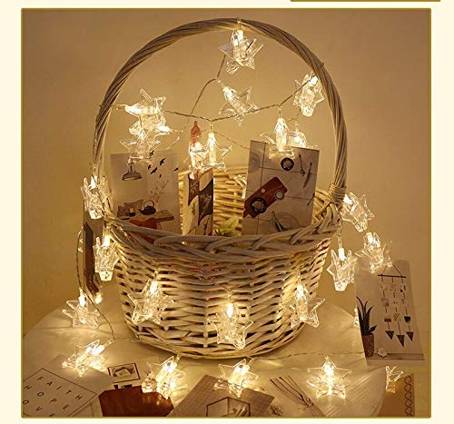 10 Bulb Five Pointed Star Shape LED Decorative String Light || Warm Wh ...