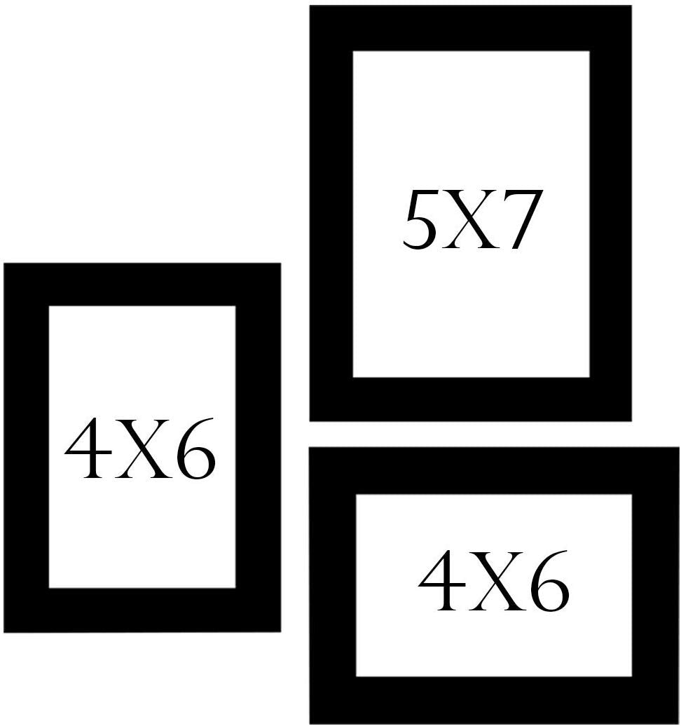 Fiber Wood Wall Photo Frame Set of 3 ( Size 4x6, 5x7 inches ) — ART STREET