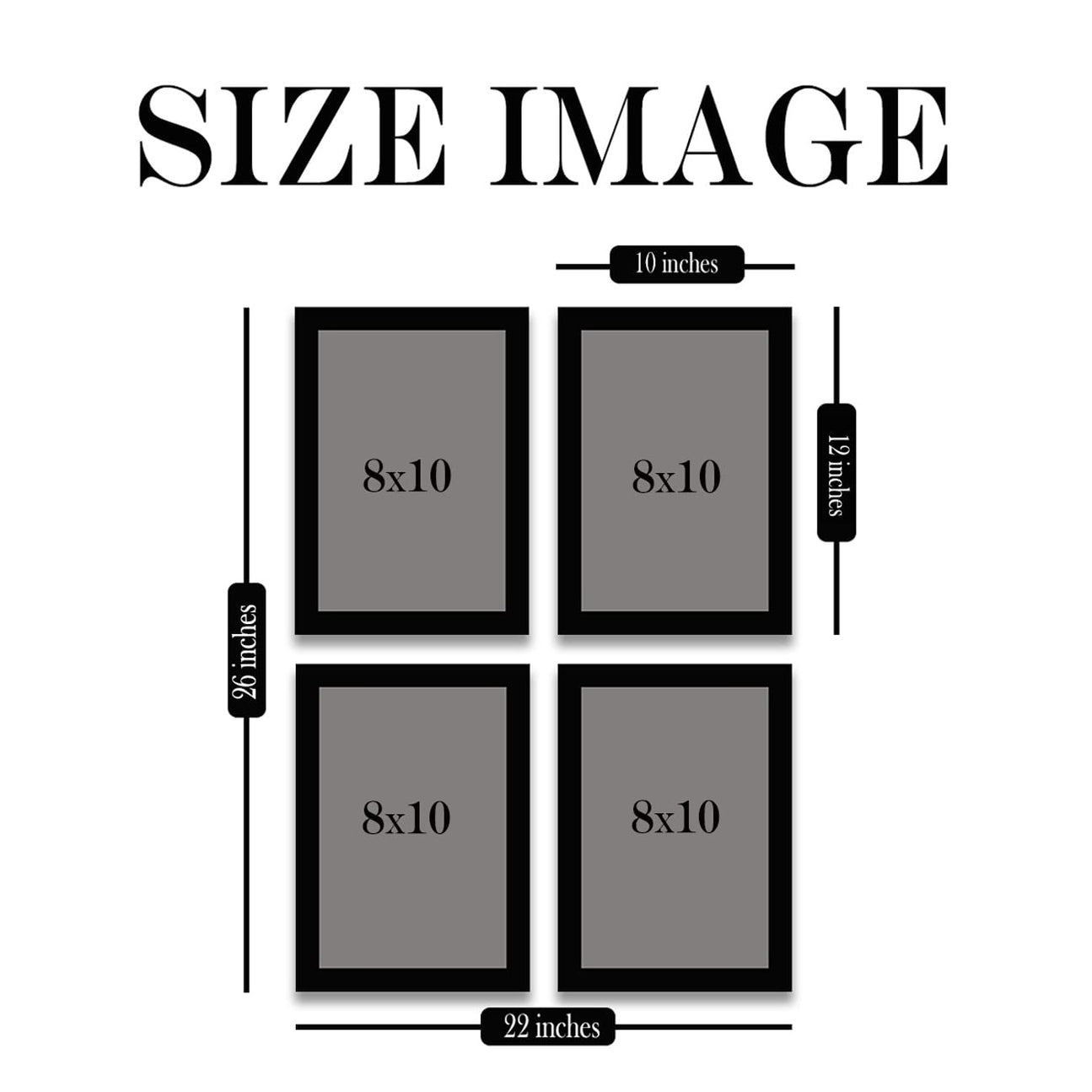 Pace Series Premium A4 Set of 4 Wall Mounted Photo Frame Vertical & Ho ...