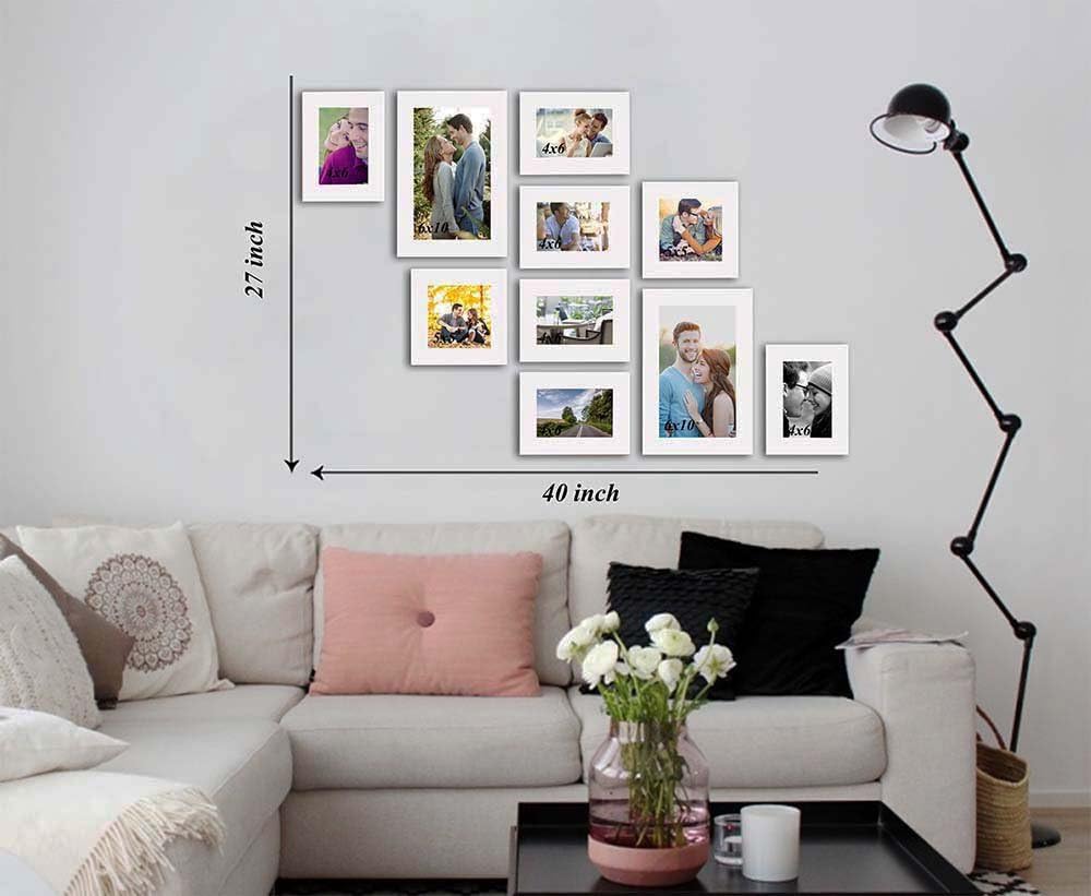 Art Street Dynamic Set Of 10 White Individual Wall Photo Frames ( Size ...