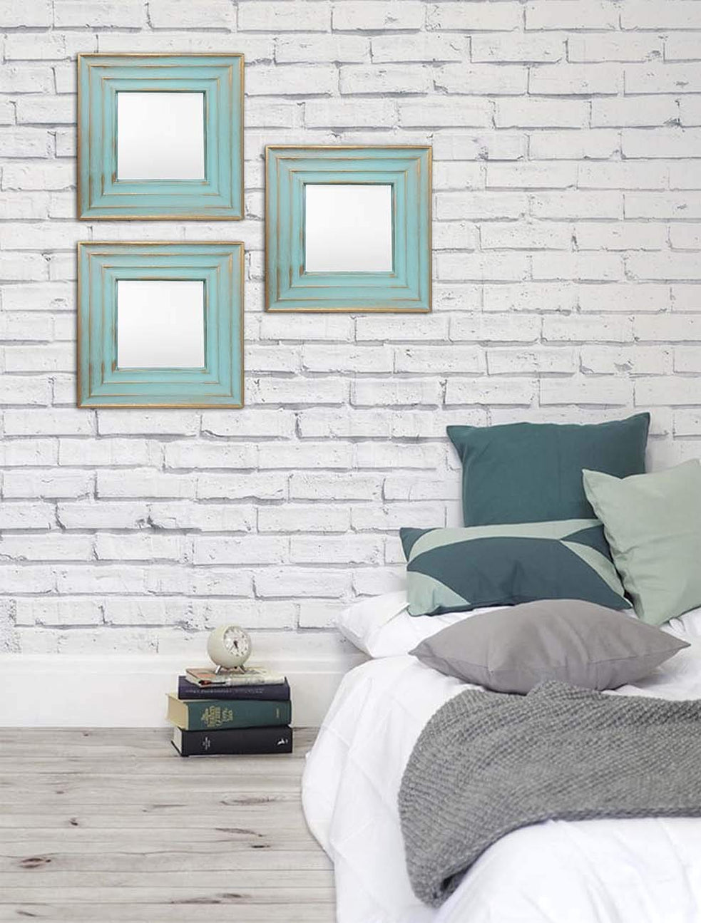 Blue Large Mirror Decorative in Square Shape (10 x 10 Inchs) — ART STREET