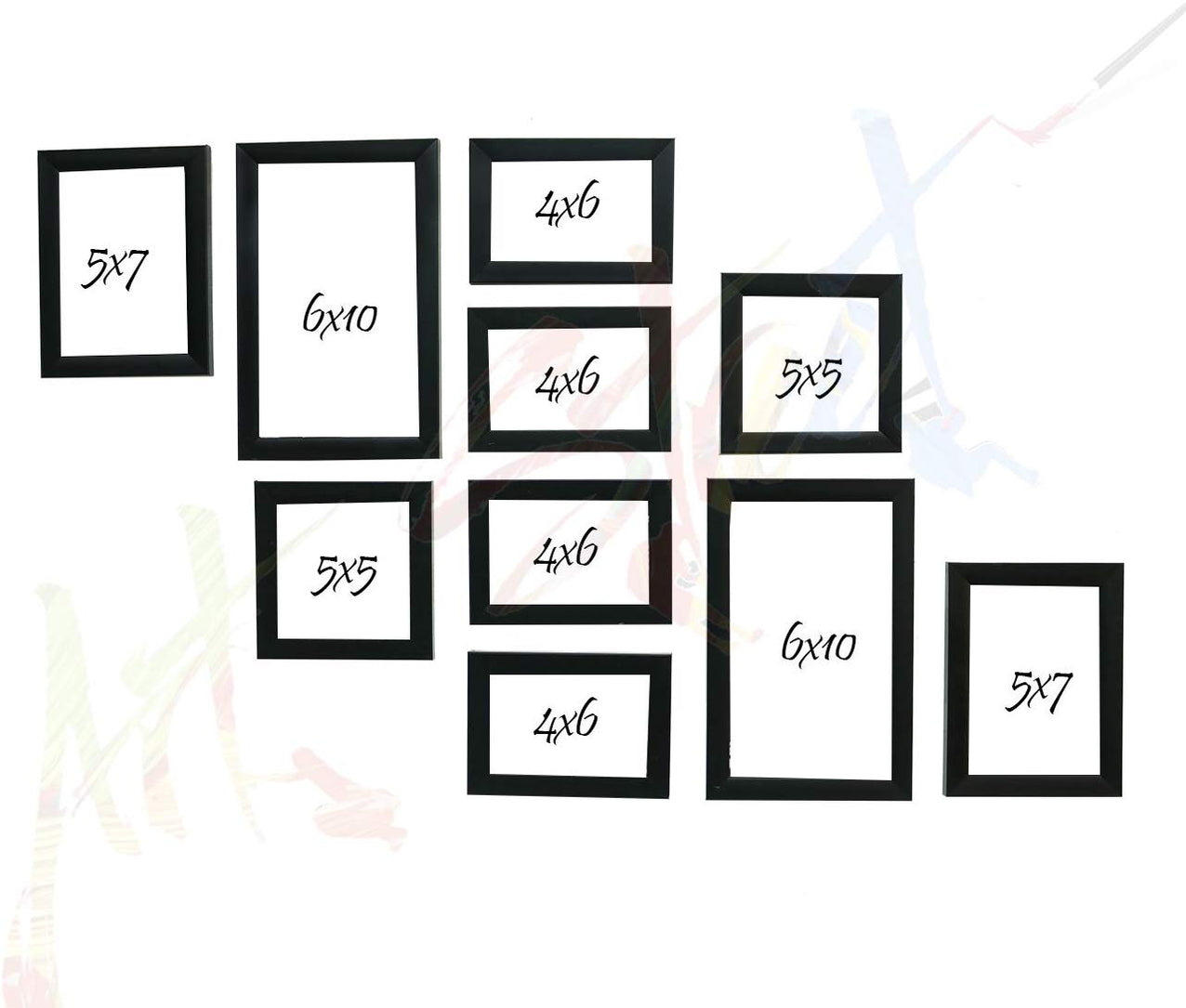 Varying Photo Frame Collection Set of 10 ( Size 4x6, 5x5, 5x7, 6x10 in ...