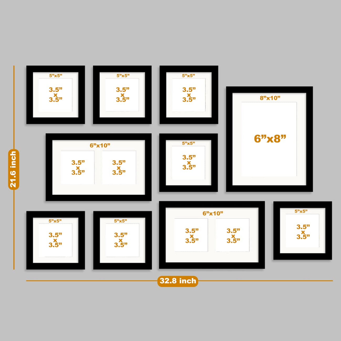 Art Street Photo Frames for Home Décor Set of 10 Black Wall Photo Fram ...