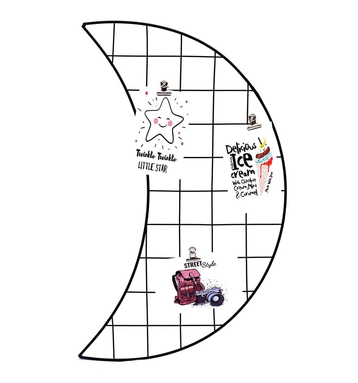 Half Moon Shape DIY Metal Photo Grid Wall for Photo Hanging — ART STREET