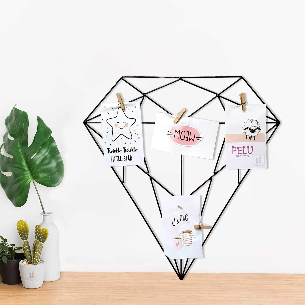 Diamond Shape DIY Metal Photo Grid Wall for Photo Hanging — ART STREET