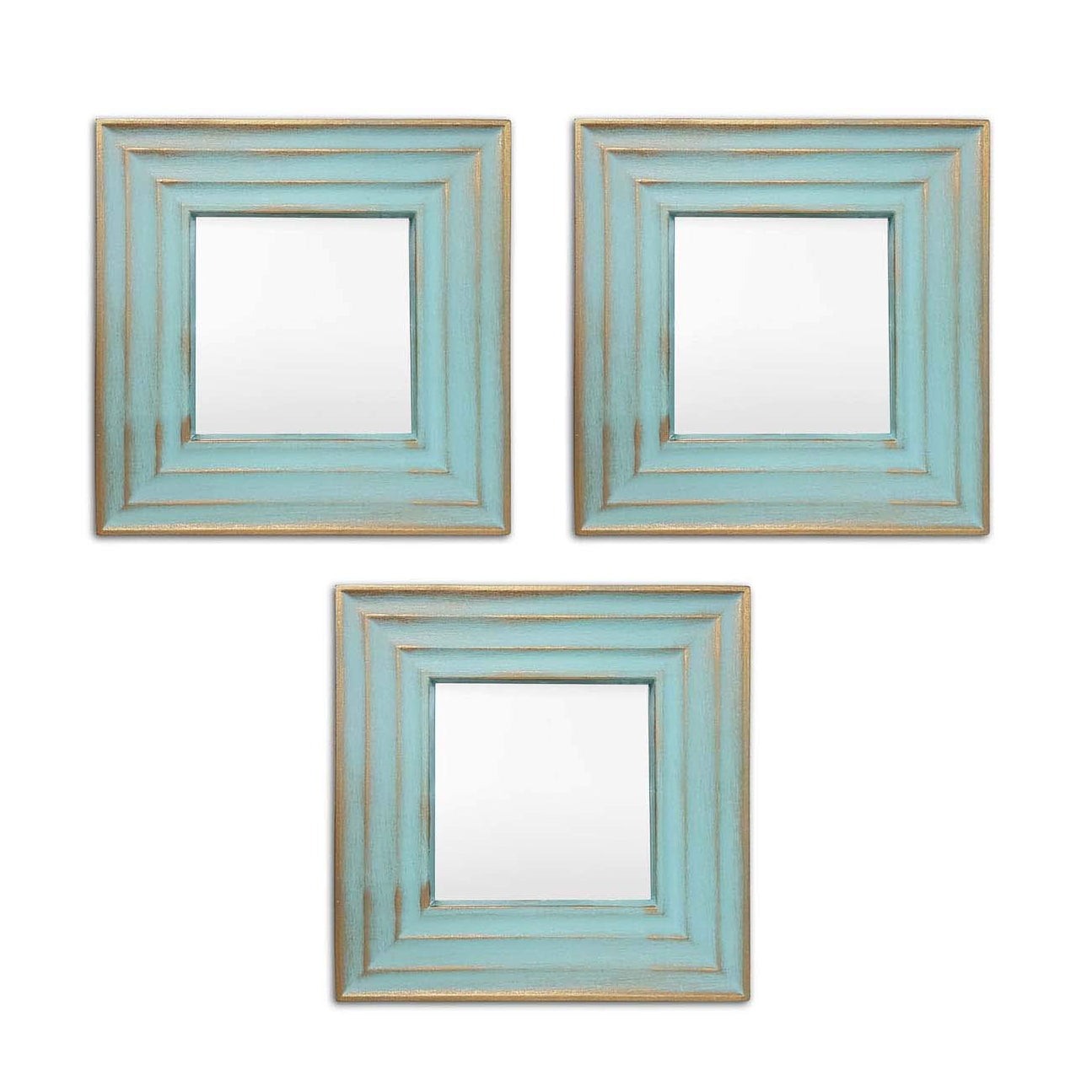 Blue Large Mirror Decorative in Square Shape (10 x 10 Inchs) — ART STREET