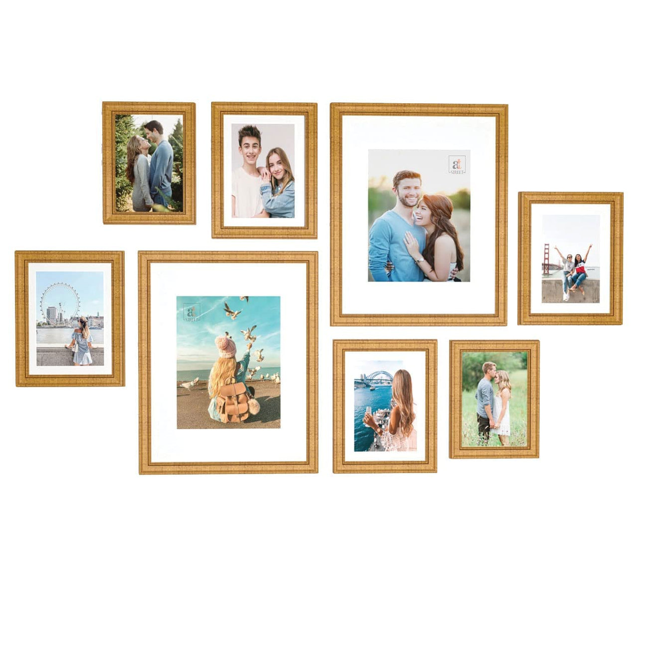 Art Street Set of 8 Wall Photo frames for Home Décor 3D-Timeline Recta ...