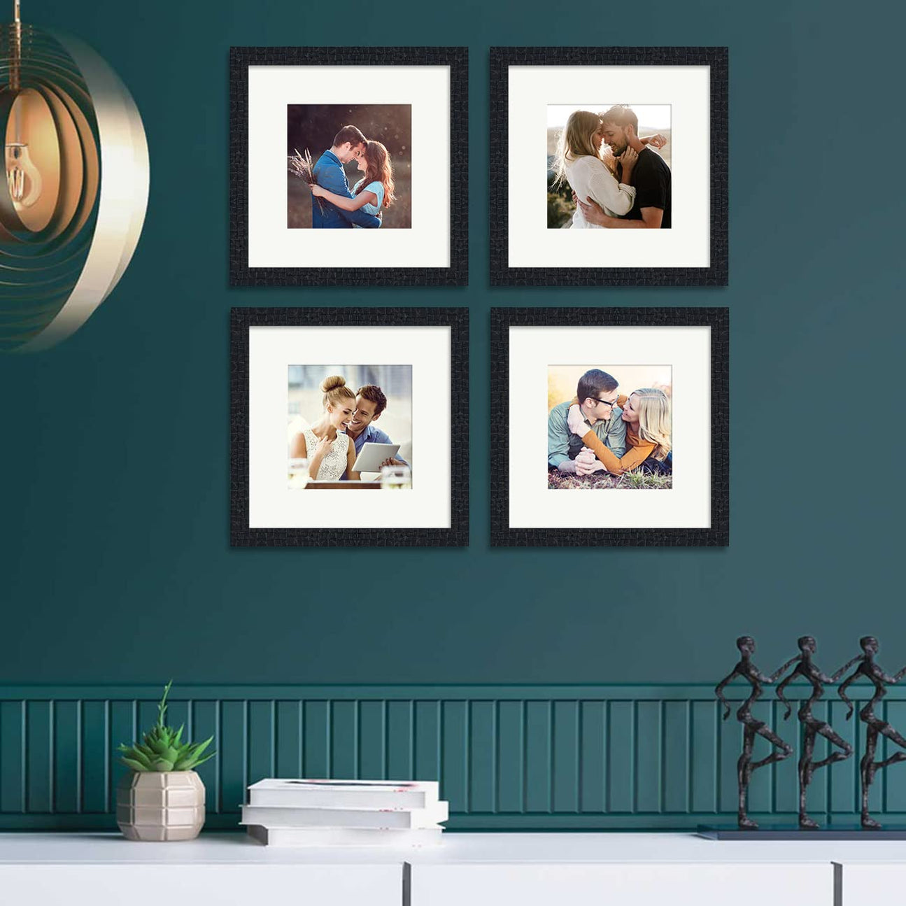 Art Street 4 Square Wall Photo Frame Collage for Living Room, ( 8x8 Se ...
