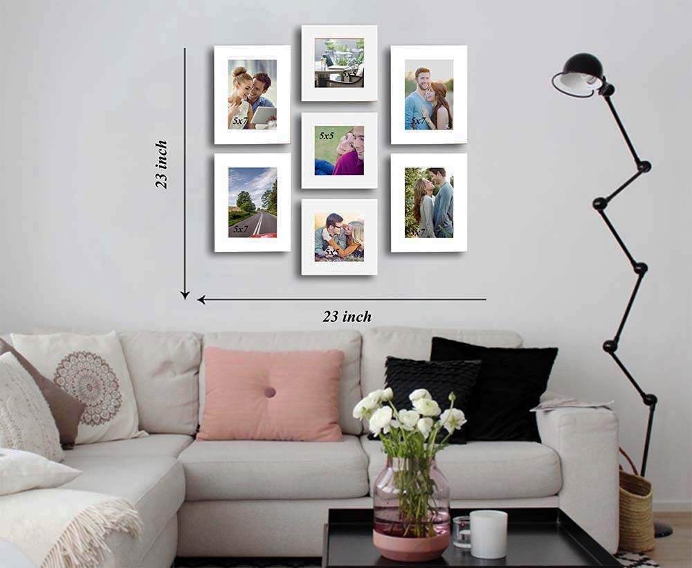 Dynamic Set Of 7 Individual Wall Photo Frames ( Size 5x5, 5x7 inches ...