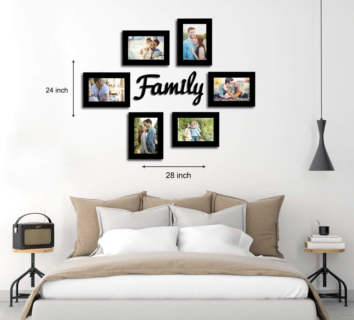 Family Wall Photo Frame Set of 6 With Family MDF Plaque ( Size 4"x6 ...