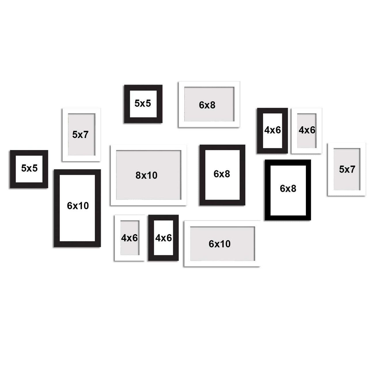 14 Black Wall Photo Frames Collage Picture Frames Wall Gallery Kit ( S ...