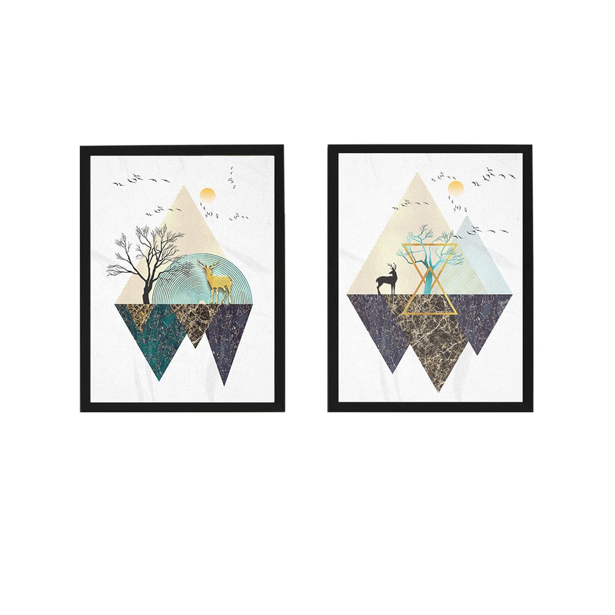 ‎Art Street Minimalist Geometric Nordic Style Framed Art Print for Hom ...