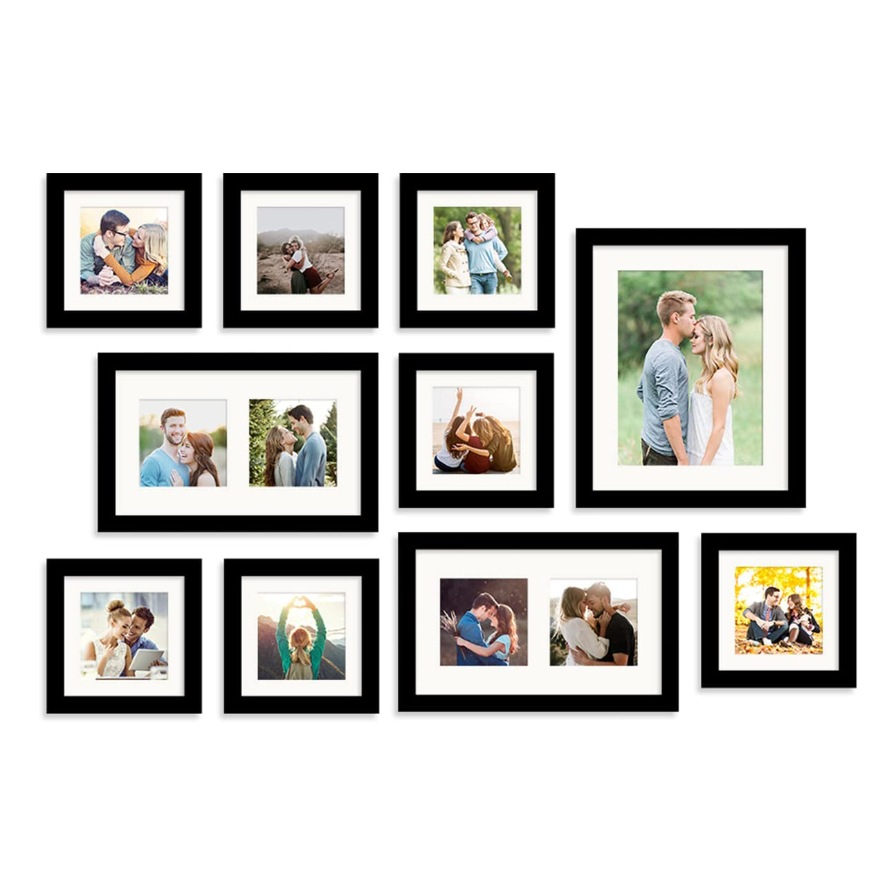 Art Street Photo Frames for Home Décor Set of 10 Black Wall Photo Fram ...