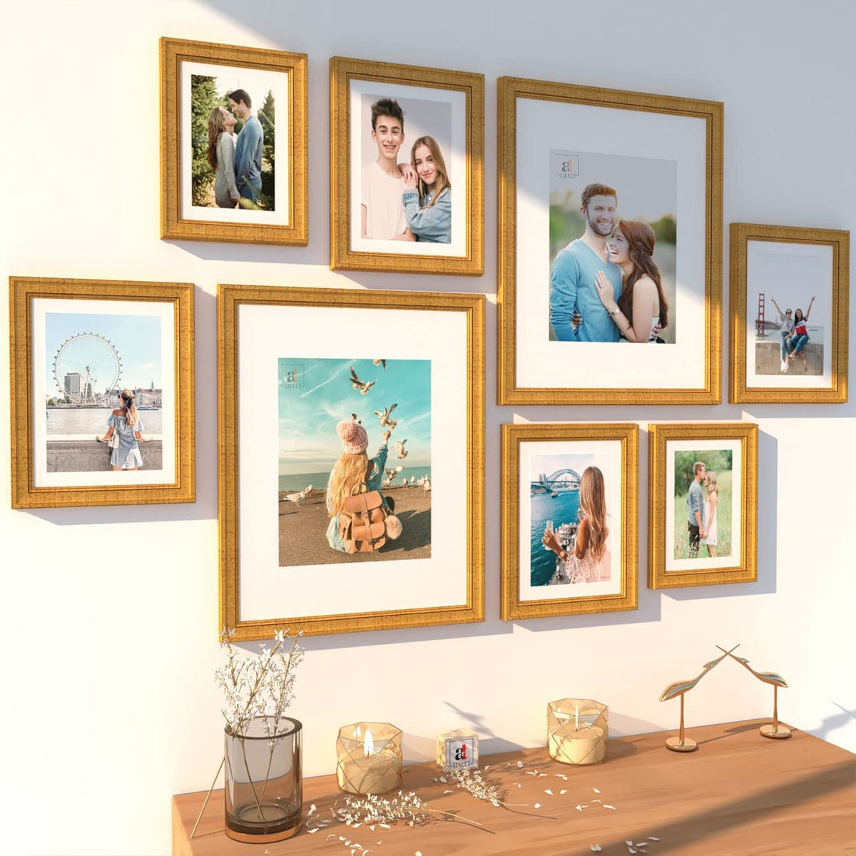 Art Street Set of 8 Wall Photo frames for Home Décor 3D-Timeline Recta ...