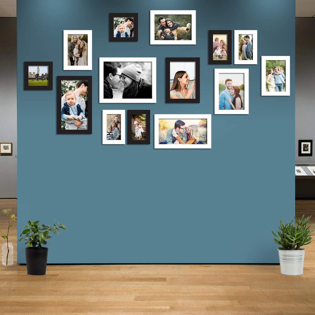 14 Black Wall Photo Frames Collage Picture Frames Wall Gallery Kit ( S ...