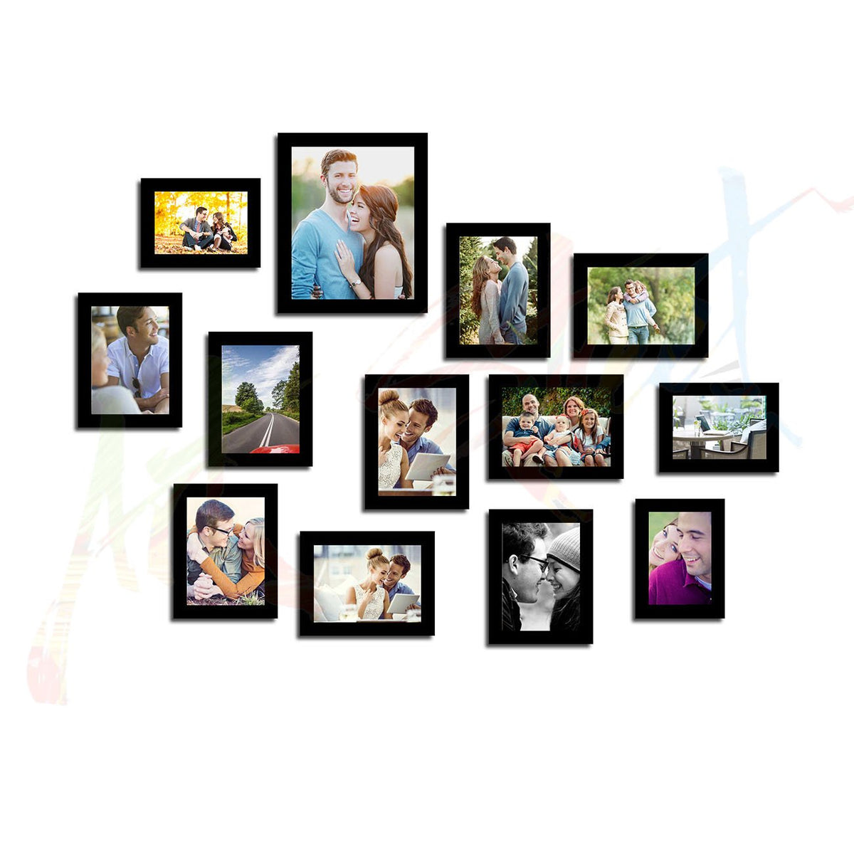 Tremendous Thirteen Set of 13 Black Wall Photo Frame — ART STREET