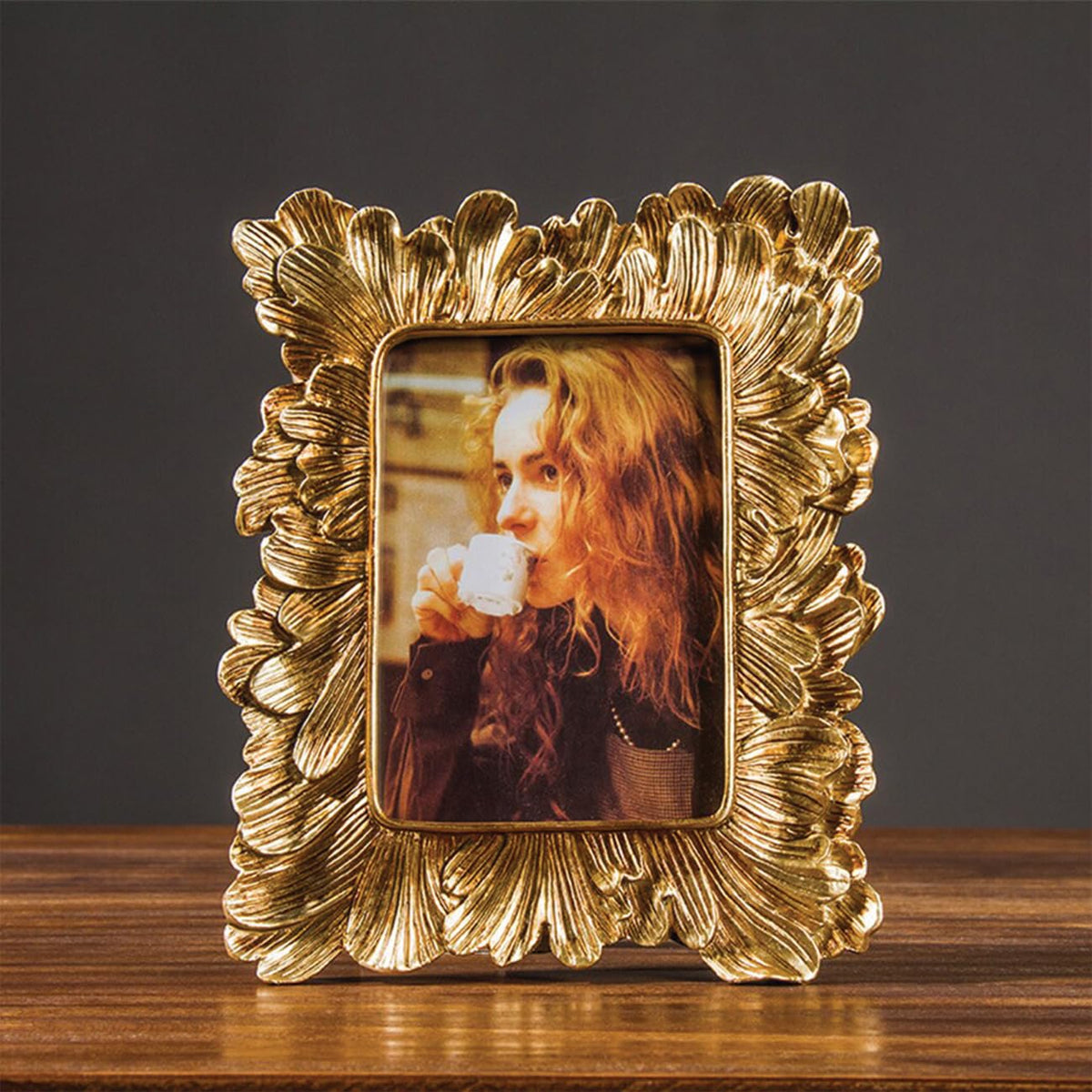 Art Street Retro Vintage Iris Flower Photo Frame For Home Decoration Royal Gold