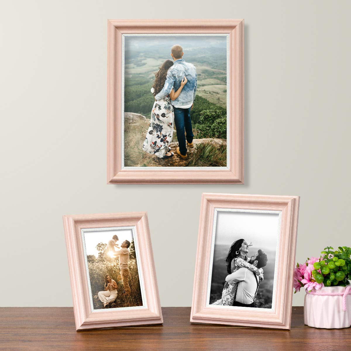 Set Of 3 Photo Frames For Table Top Display And Wall Mounting Picture ...