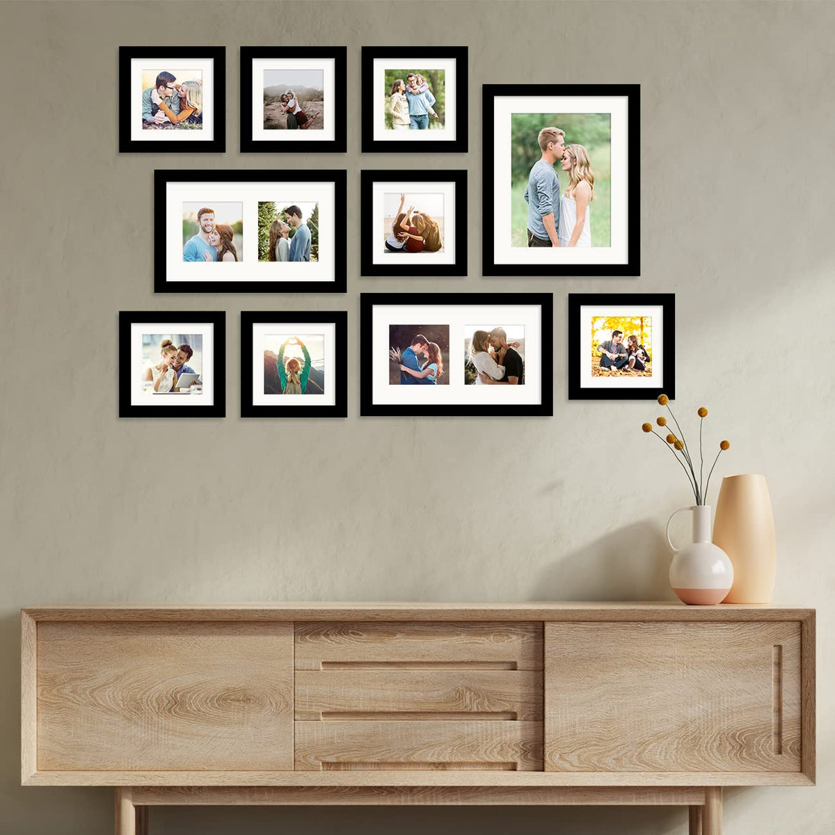 Art Street Photo Frames for Home Décor Set of 10 Black Wall Photo Fram ...