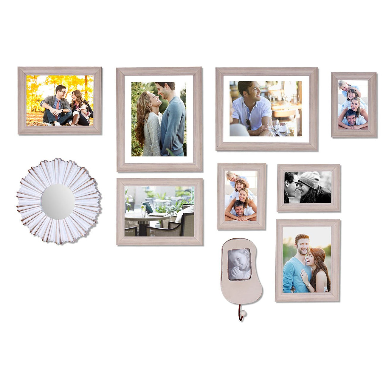 Art Street - Gallery Wall Set Set of 8 Individual Beige Wall Photo Fra ...