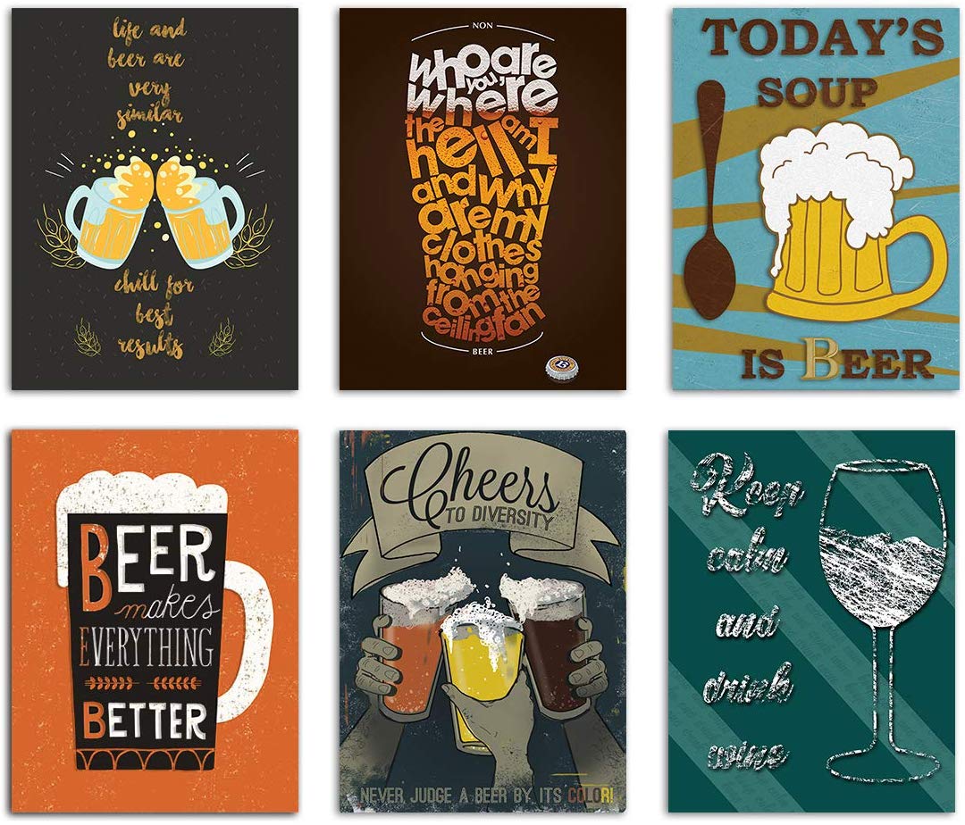 Bar Theme, Home Decor 6 Poster Set (Paper, 12 x 16 Inch) — ART STREET