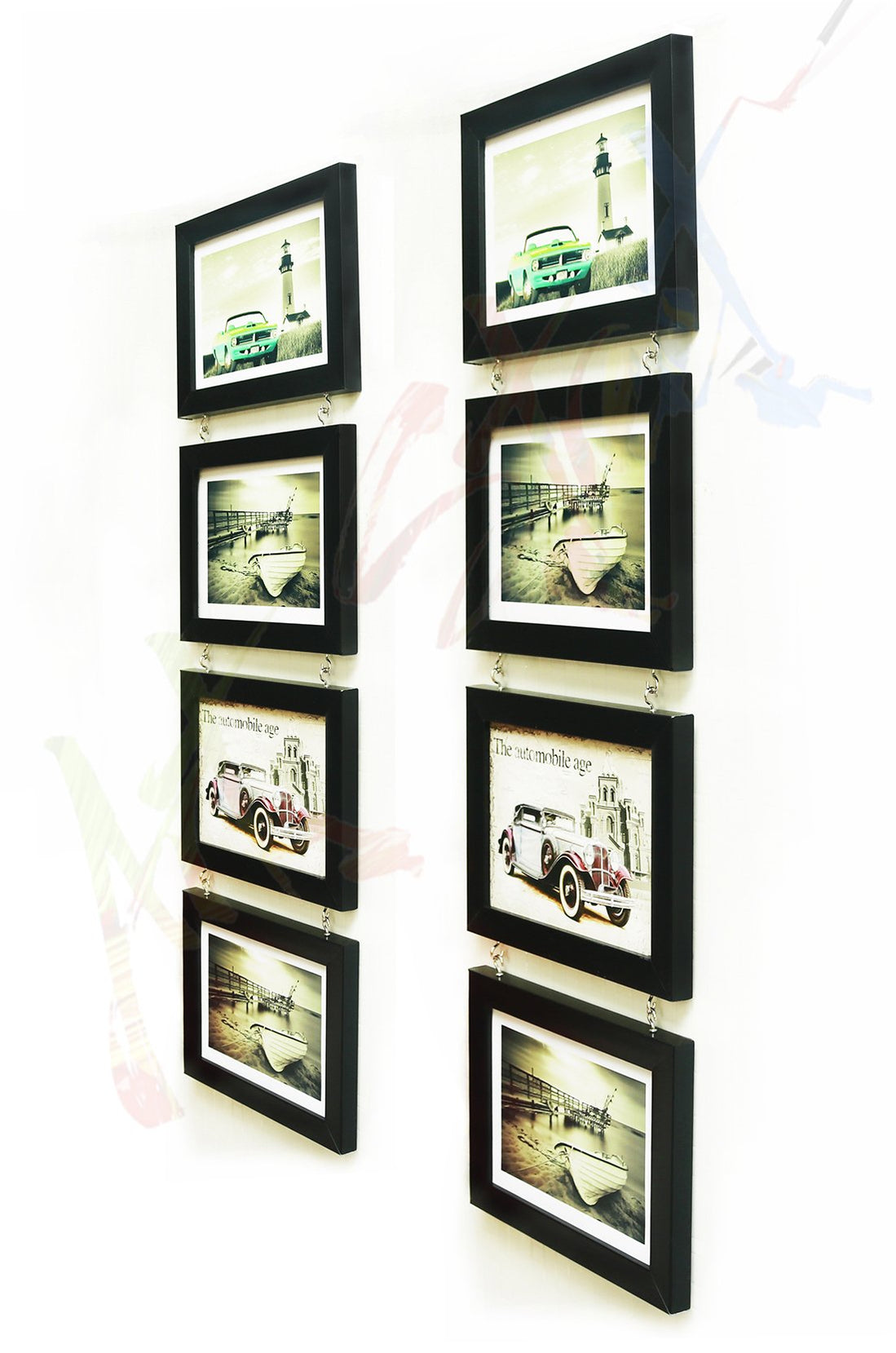 Impressive Drop Chain Synthetic Frame Set of 8 Photo Frames ( Photo Si ...