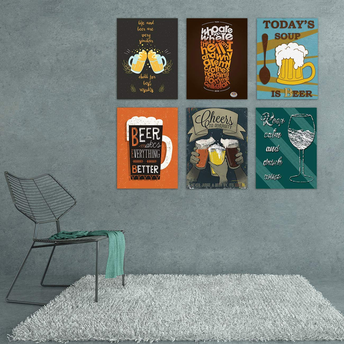 Bar Theme, Home Decor 6 Poster Set (Paper, 12 x 16 Inch) — ART STREET