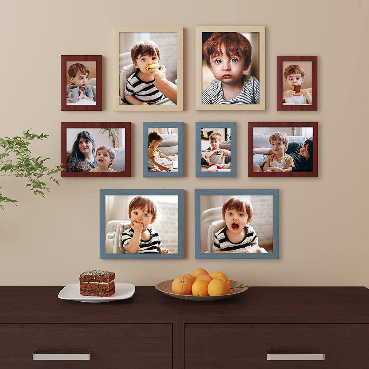 Country Side MDF Wall Photo Frames for Home Décor - Set of 10, Size: 4 ...