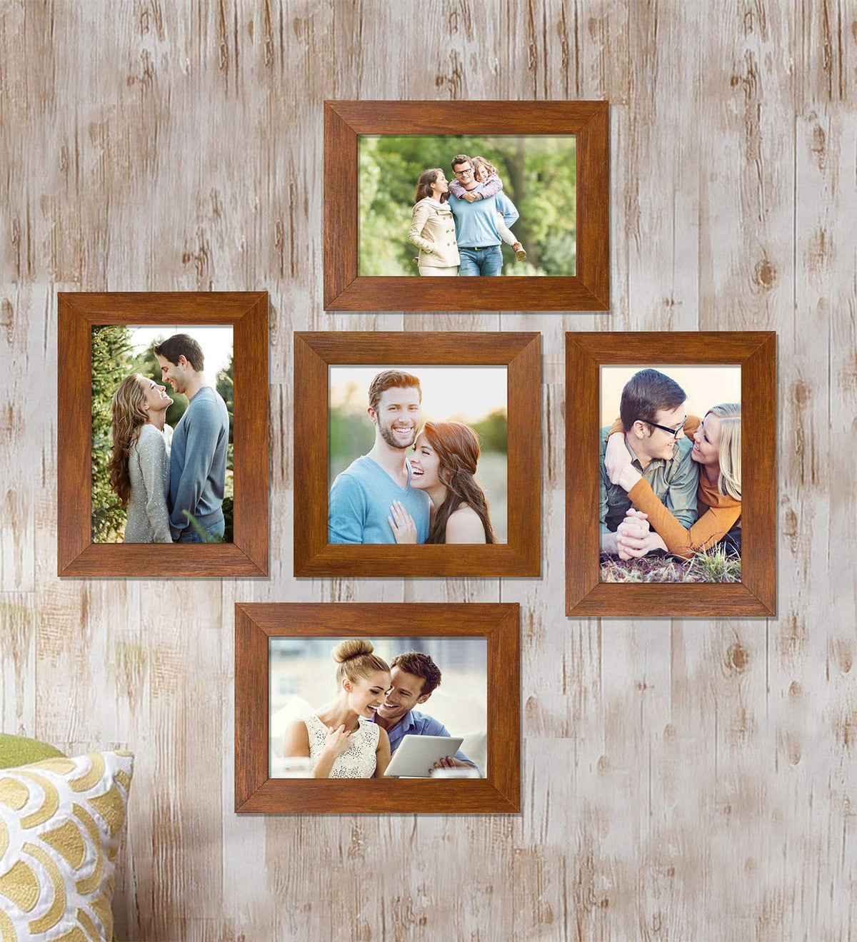 Brown Set Of 5 Wall Photo Frames ( Size 4x6, 5x5 inches ) — ART STREET