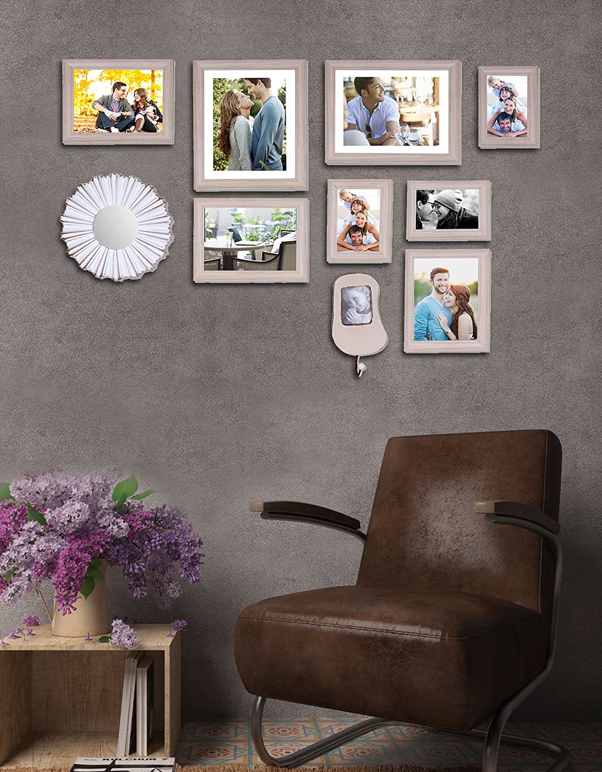 Art Street - Gallery Wall Set Set of 8 Individual Beige Wall Photo Fra ...