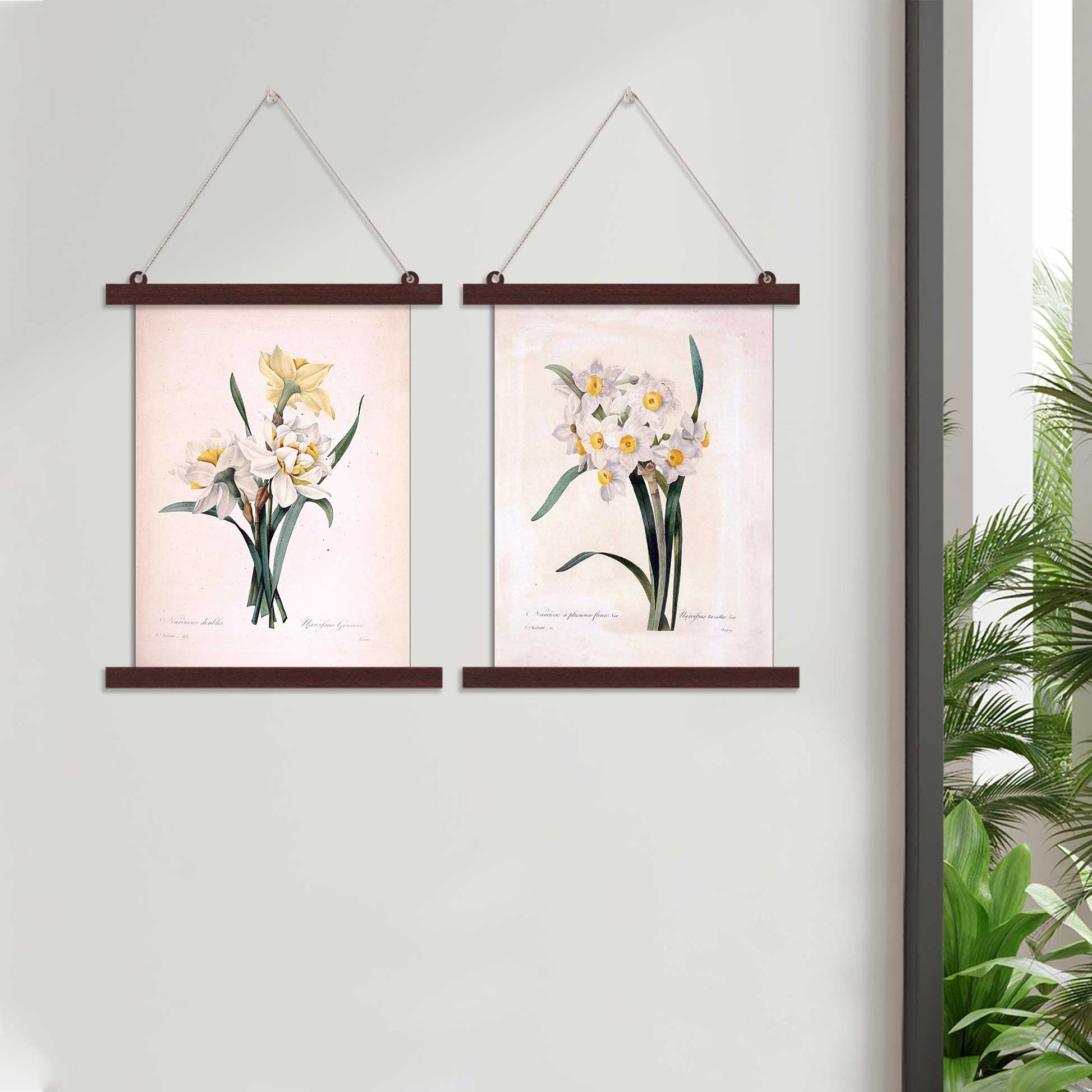 Paintings Hangings Canvas Scroll Poster for Home Decor Set of 2 White ...