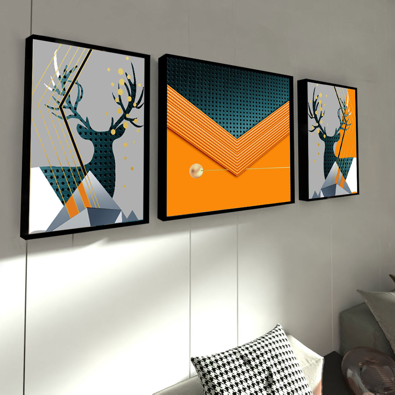 Reindeer Abstract Canvas set Art Print Painting For Home Décor — ART STREET