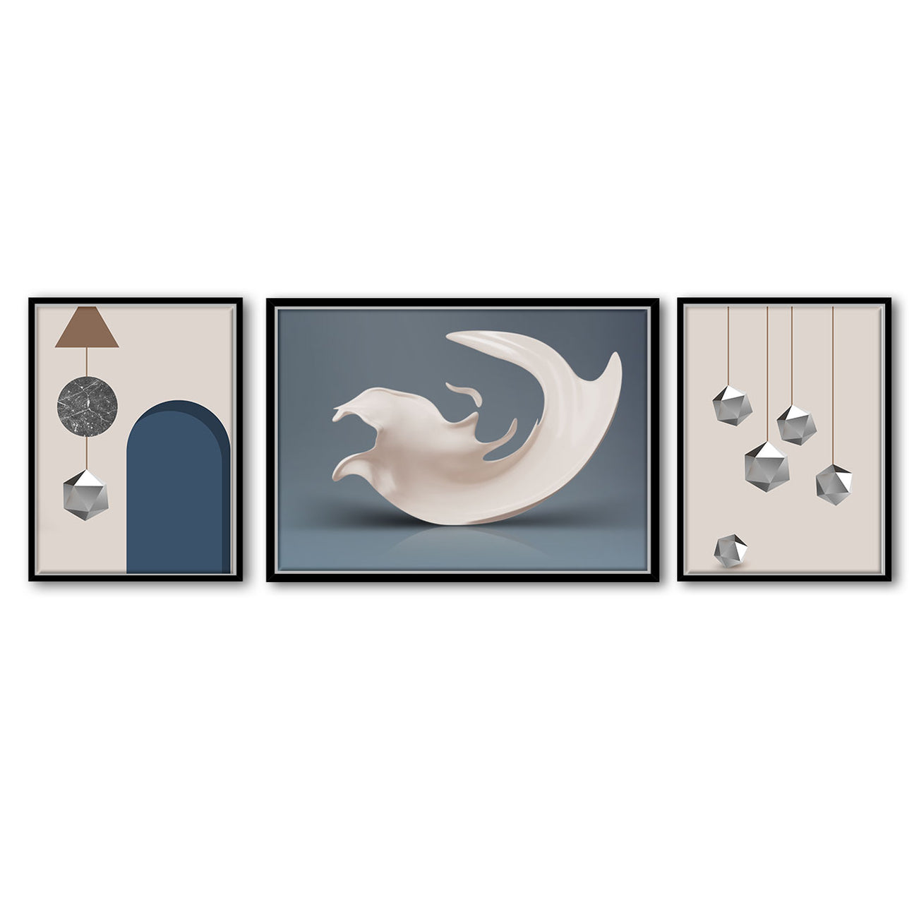 Artsy Pendulum Abstract Set of 3 Canvas Painting For Home Décor — ART ...