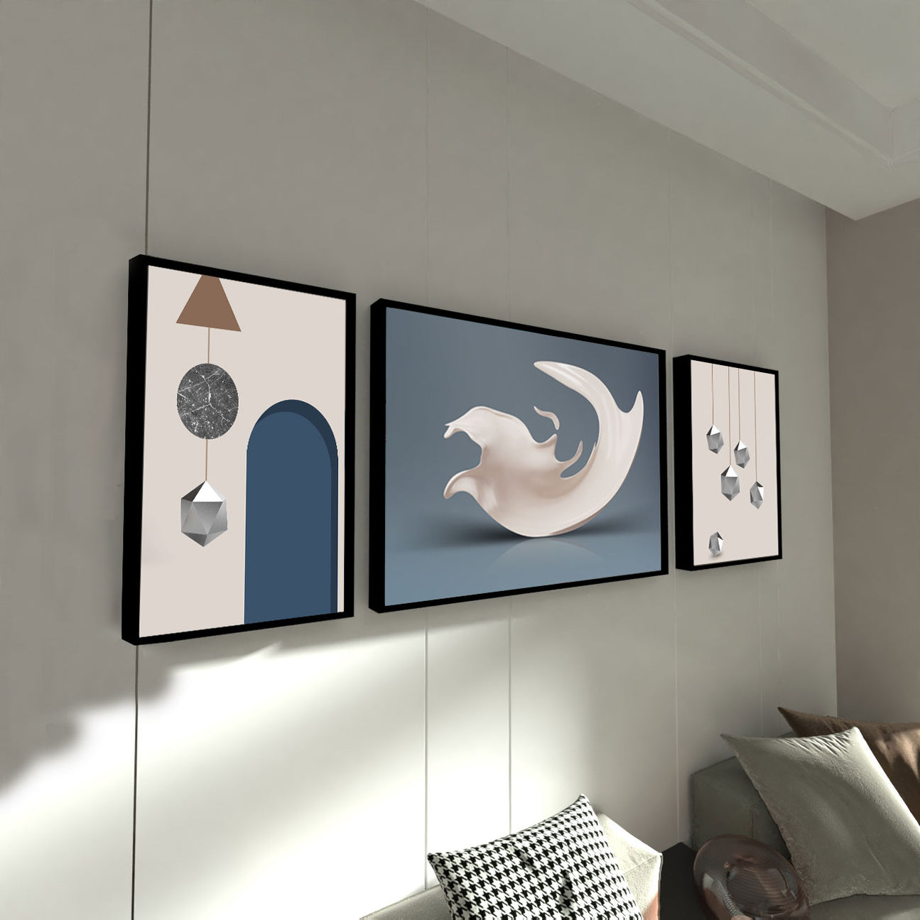 Artsy Pendulum Abstract Set of 3 Canvas Painting For Home Décor — ART ...