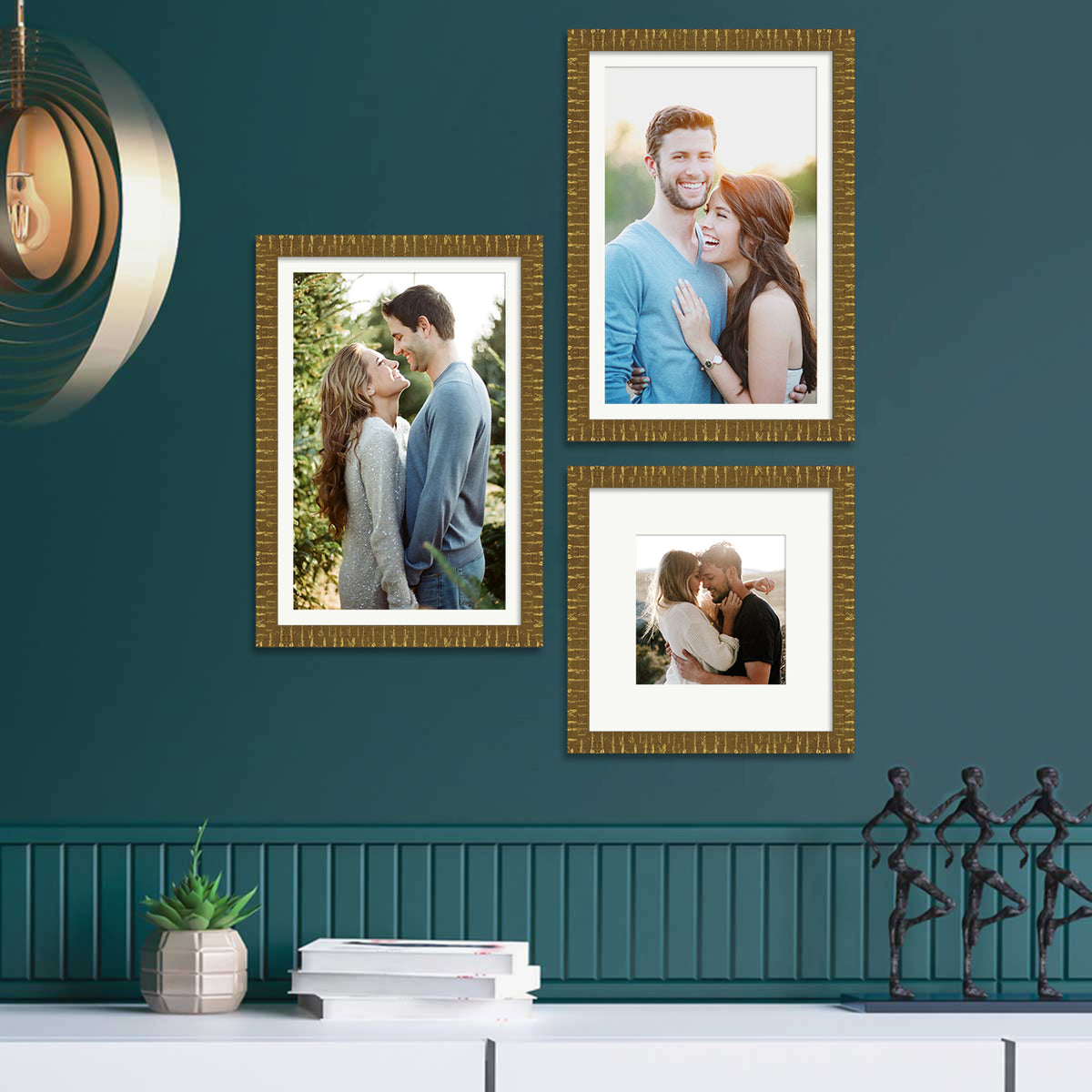 Elite ingot Home Décor Set of 3 Wall Photo Frames for Living Room Deco ...