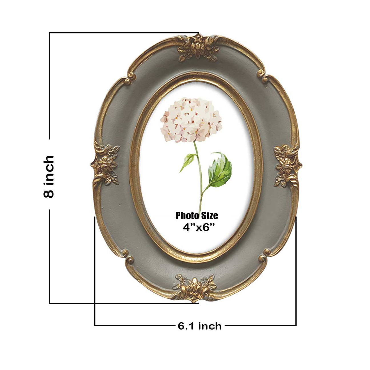 Royal Gray Oval Shape Design Premium Photo Frame For Table Top Decorat ...