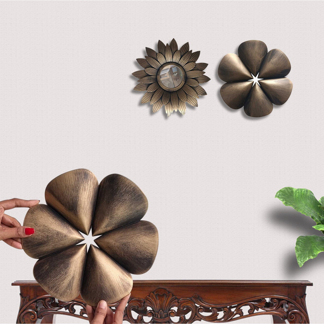 Engraved Floral Decorative Plastic Plate Wall Décor, Wall Hanging Carv ...