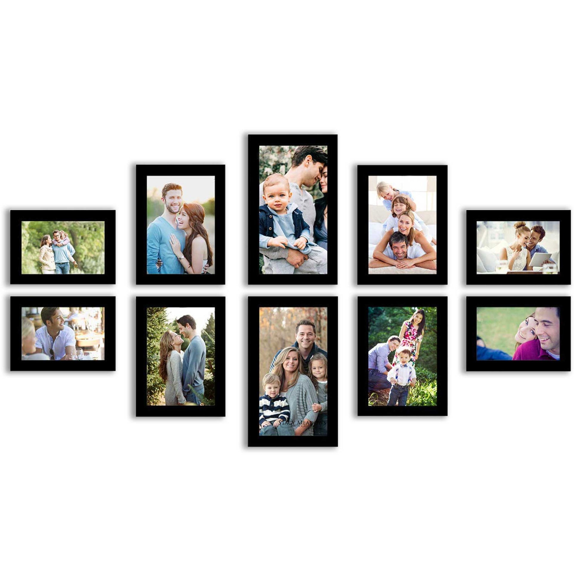 10 Individual Black Wall Photo Frames Wall Decor Set ( Size 5" x 7", 6 ...